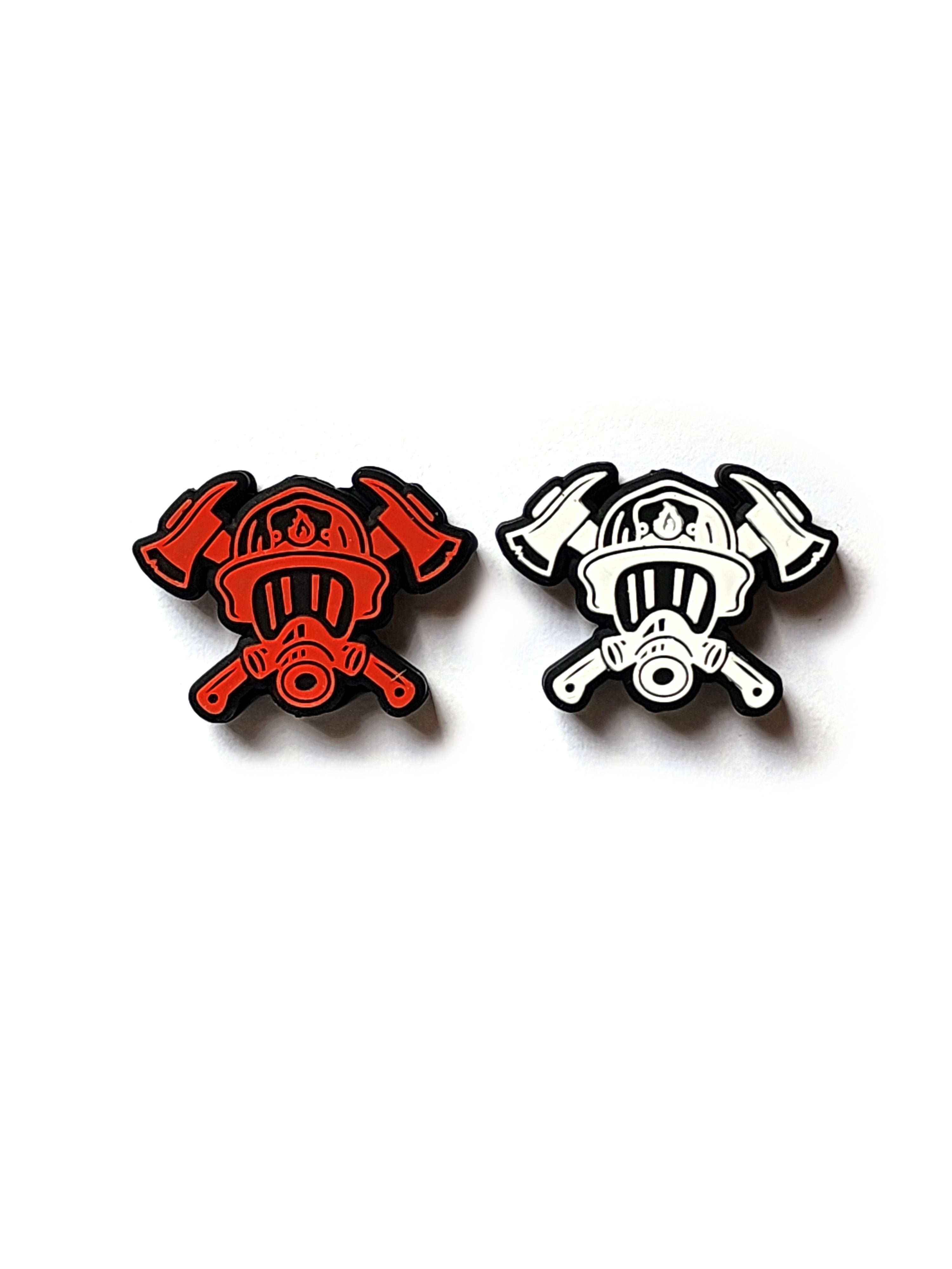 firefighter mask silicone focal beads – Bubblegum Beads AZ