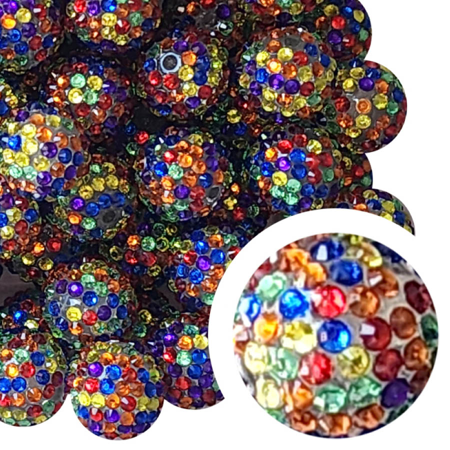 mardi gras rhinestone 20mm wholesale bubblegum beads – Bubblegum Beads AZ