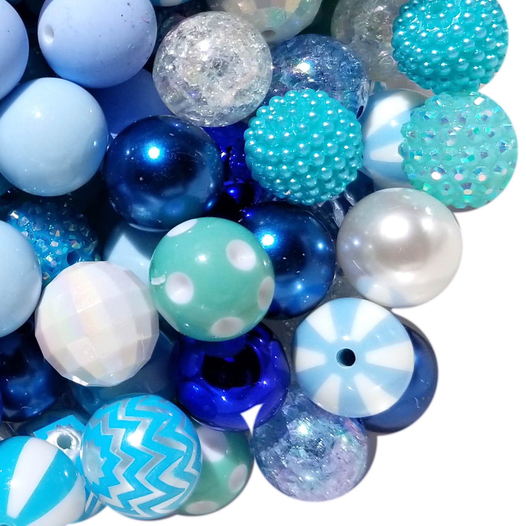 frozen ice mixed 20mm bubblegum beads – Bubblegum Beads AZ